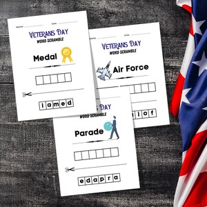 Veterans Day Word Scramble Puzzle | Printable Games (PDF) - Etsy