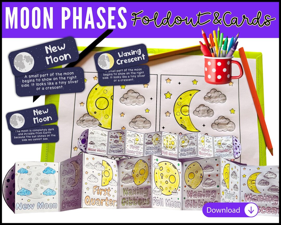 Moon Phases Foldout Activity - Mid Autumn Festival Craft - Phases of ...