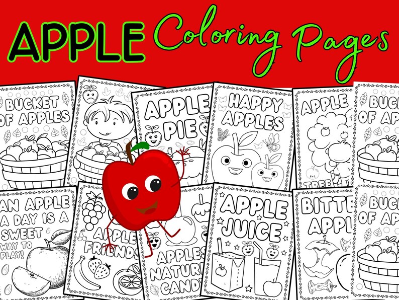 Apple Coloring Pages | Apples Coloring Sheets | Fall Autumn Coloring ...