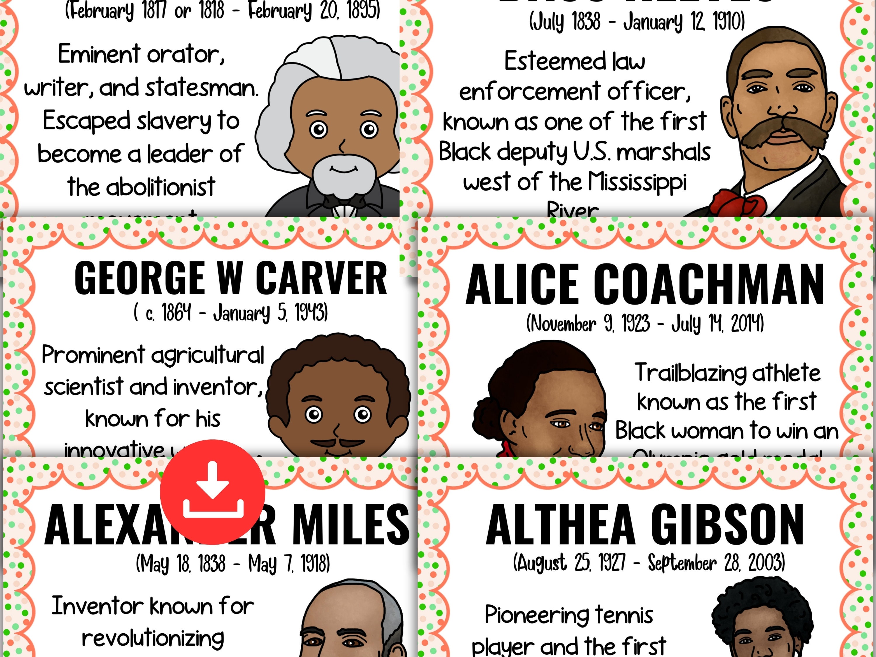 Black History Month Classroom Bulletin Board Set 42 Iconic Figures ...