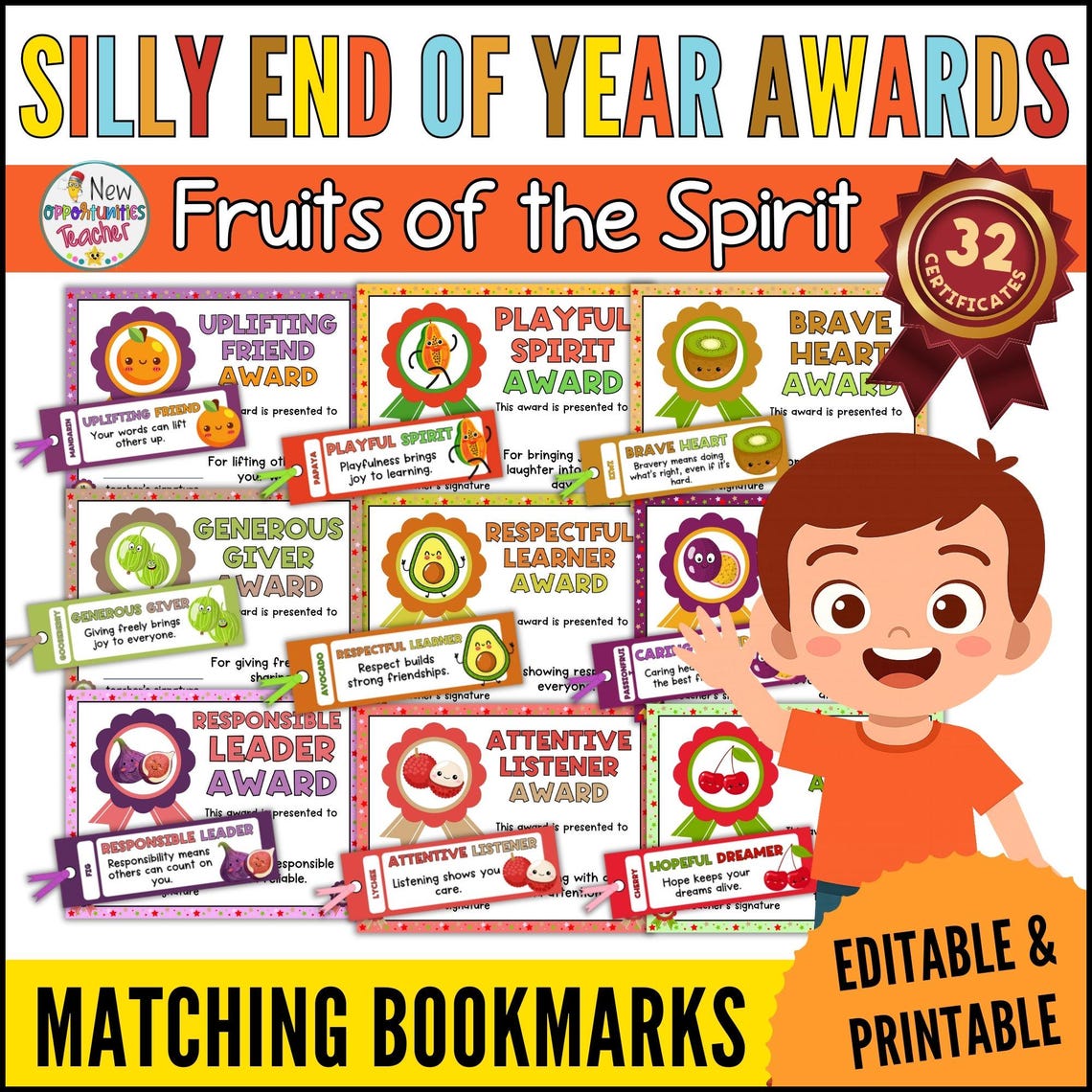 End of Year Student Awards, Fruits of the Spirit Certificates ...
