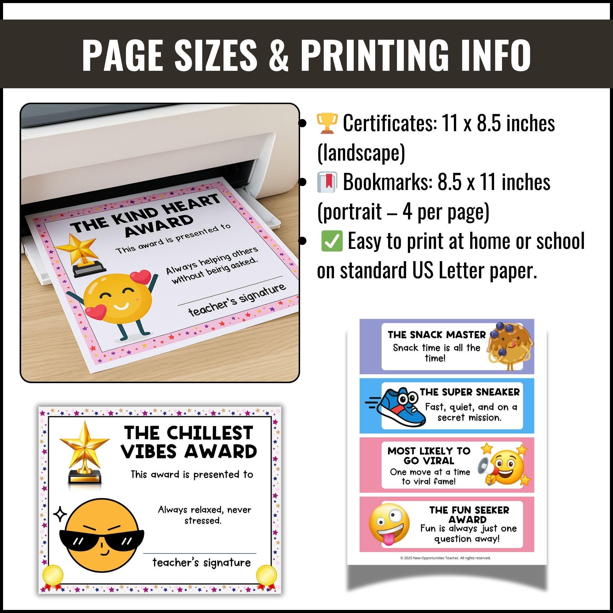 Silly Emoji End of Year Student Awards, Certificates & Bookmarks ...