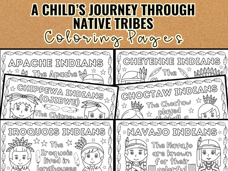 Native American Tribes Coloring Pages, Heritage Month (digital Download ...