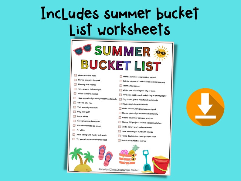 My Summer Bucket List Craft | Ice Cream and Refrigerator Themed | End ...