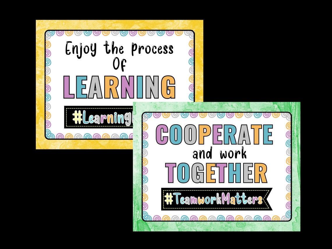 Hashtag Classroom Rules Bulletin Board Pretty Back to School Classroom ...