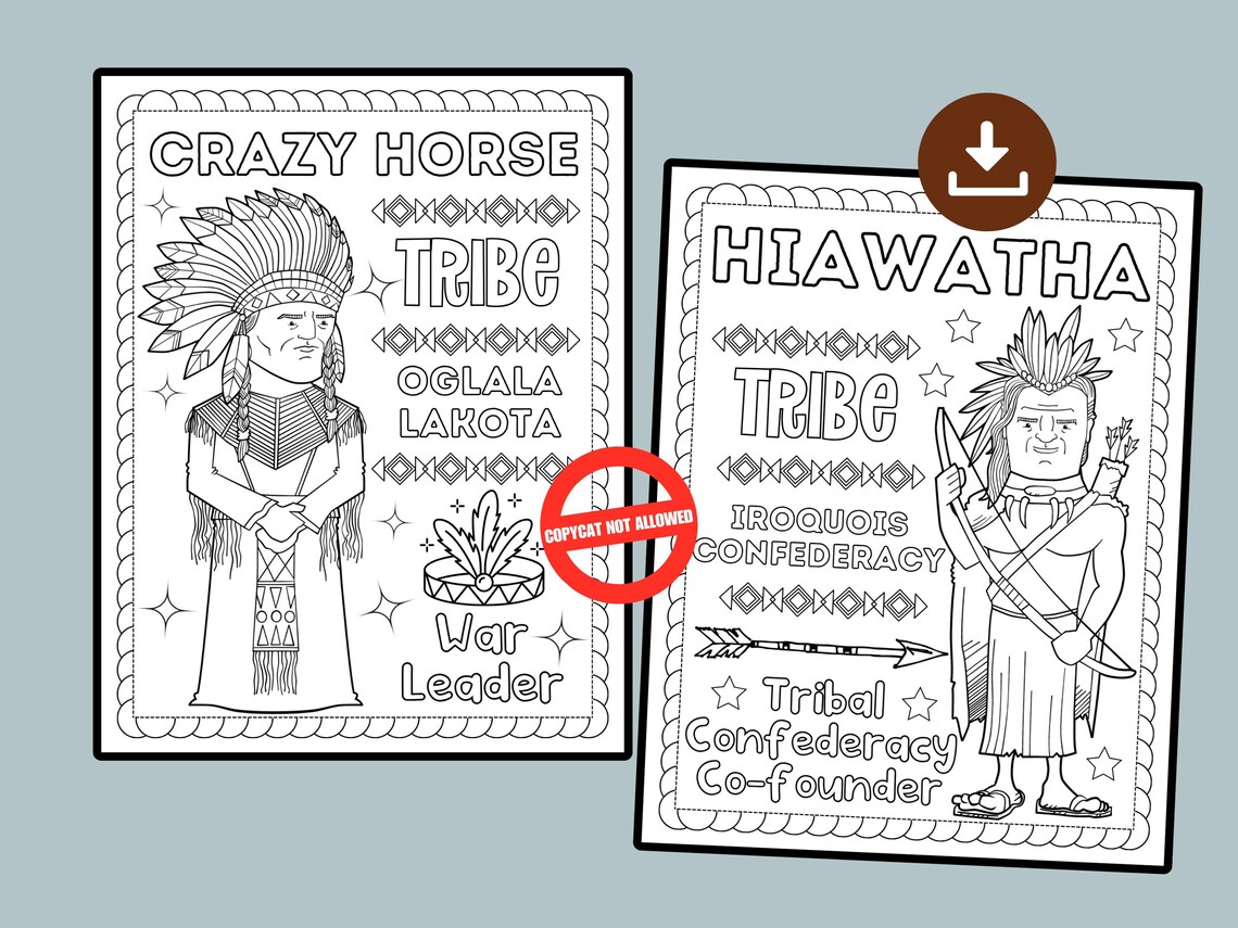 Native American Heritage Month Coloring Pages - Native American Notable ...