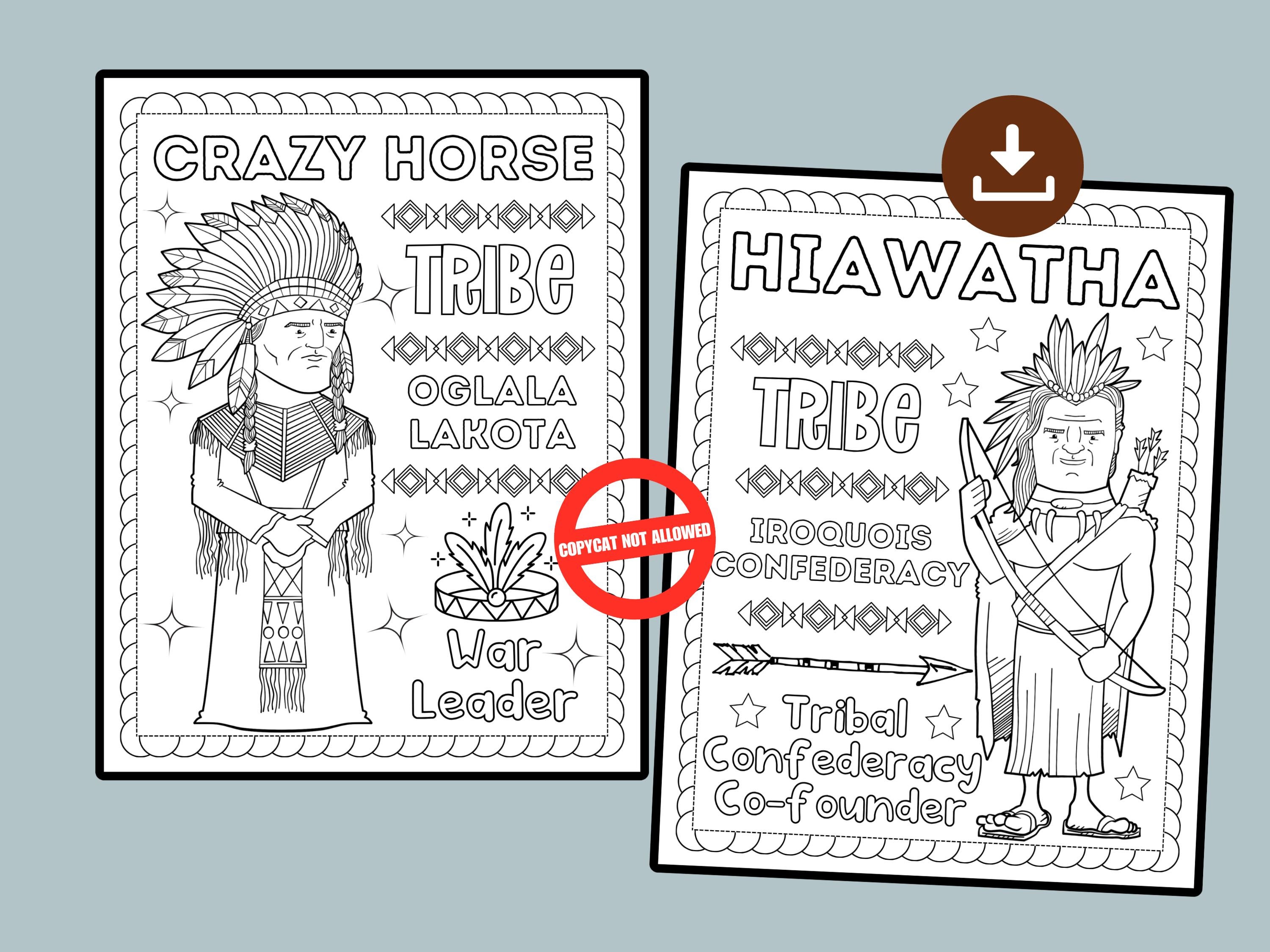 Native American Heritage Month Coloring Pages Native American Notable ...