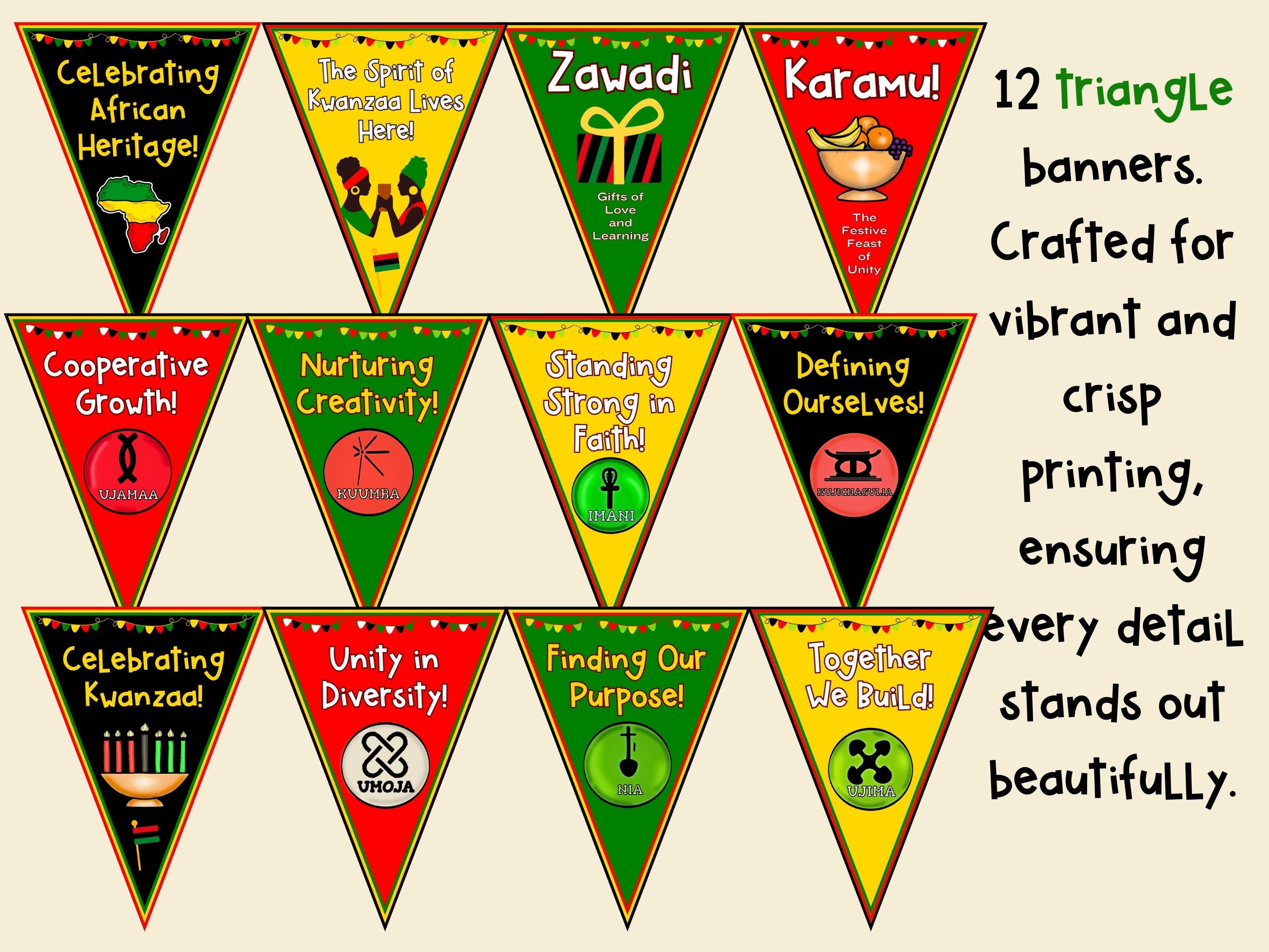 Kwanzaa Principles Banners – Classroom Decor, Set of 24 (PDF Download ...