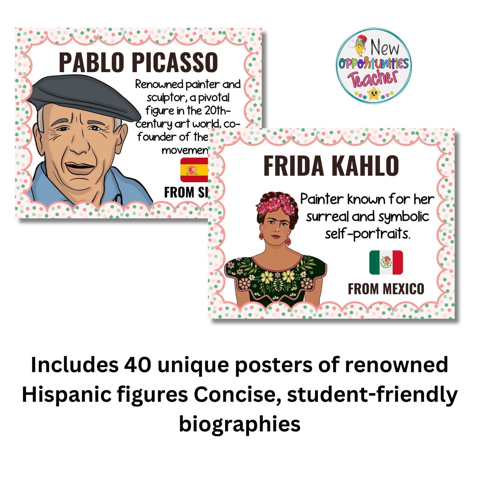 Hispanic Heritage Month Classroom Bulletin Board Set - 40 Iconic ...