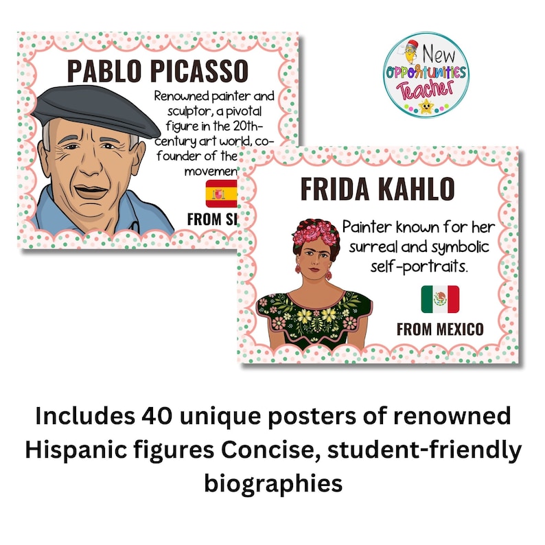 Hispanic Heritage Month Classroom Bulletin Board Set - 40 Iconic ...