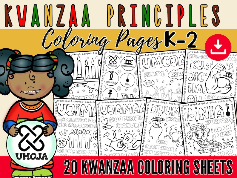 Celebrate Kwanzaa Coloring Pages - Kwanza Principles Coloring Sheets (k ...