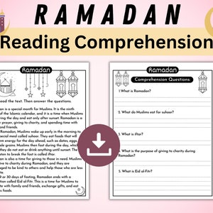 Ramadan Mubarak Reading Comprehension Passage | Printable Ramadan and ...