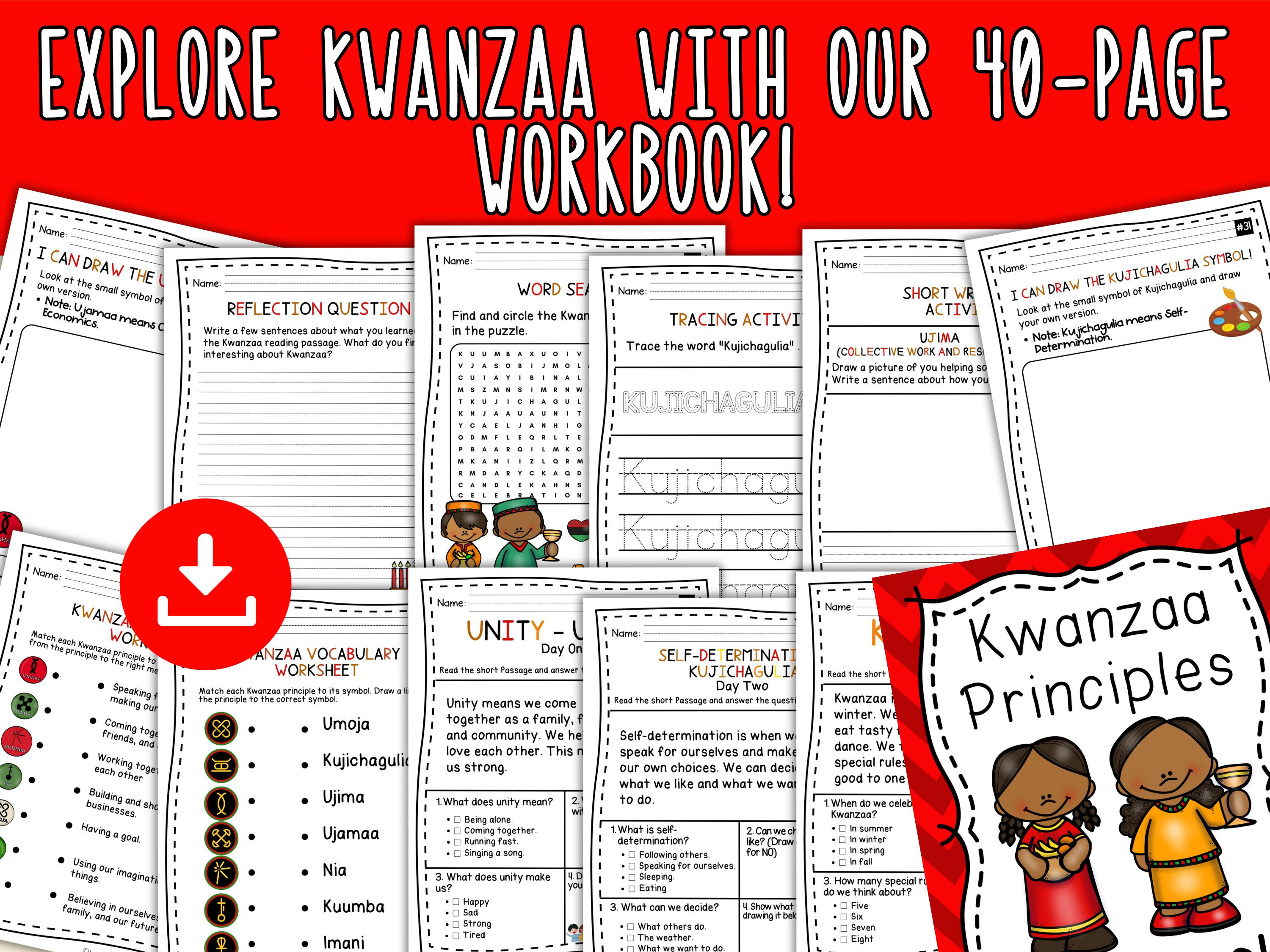 Celebrate Kwanzaa With Our Engaging Kindergarten Workbook - Etsy