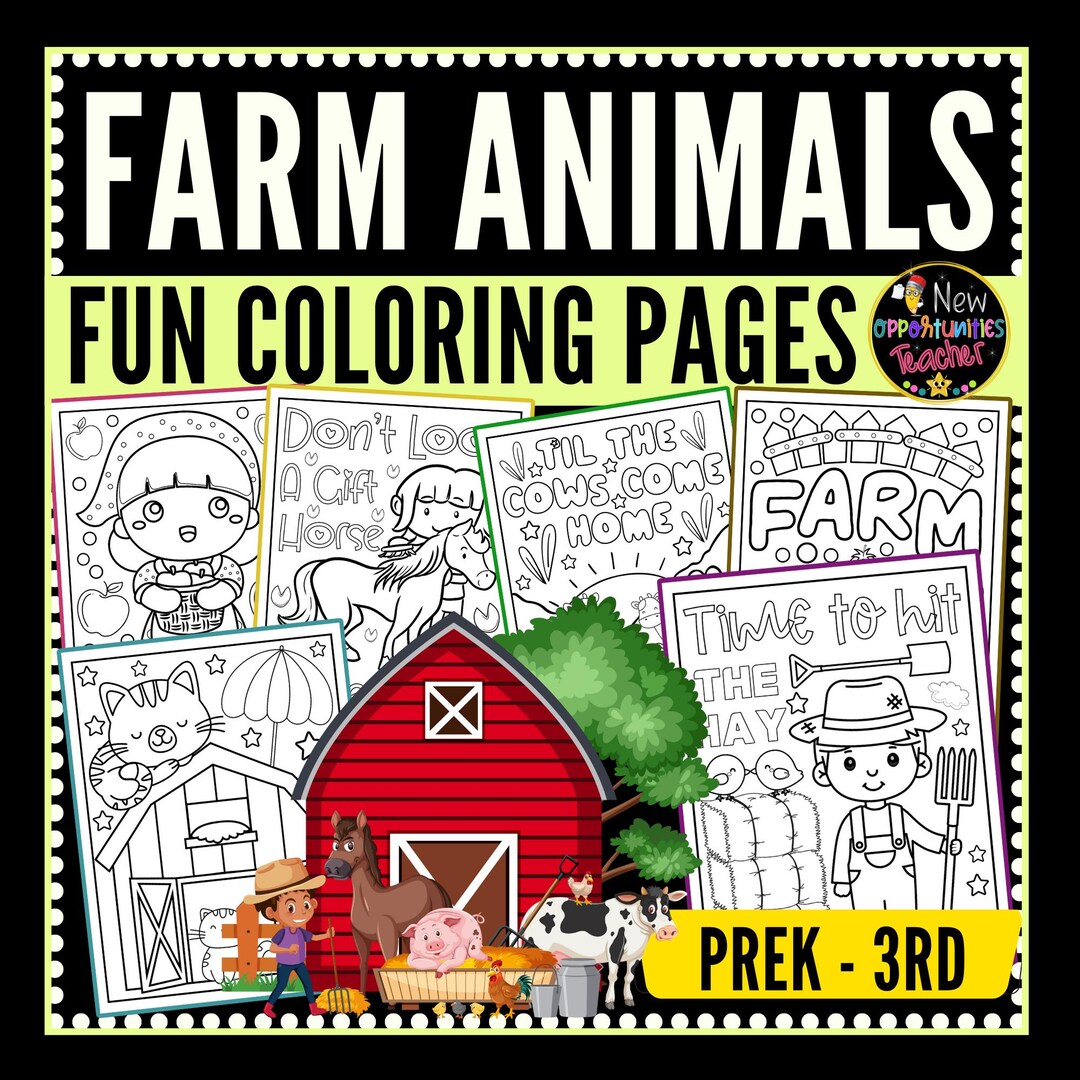 Farm Animals Coloring Pages for Kids, Farm Animals Coloring Books ...