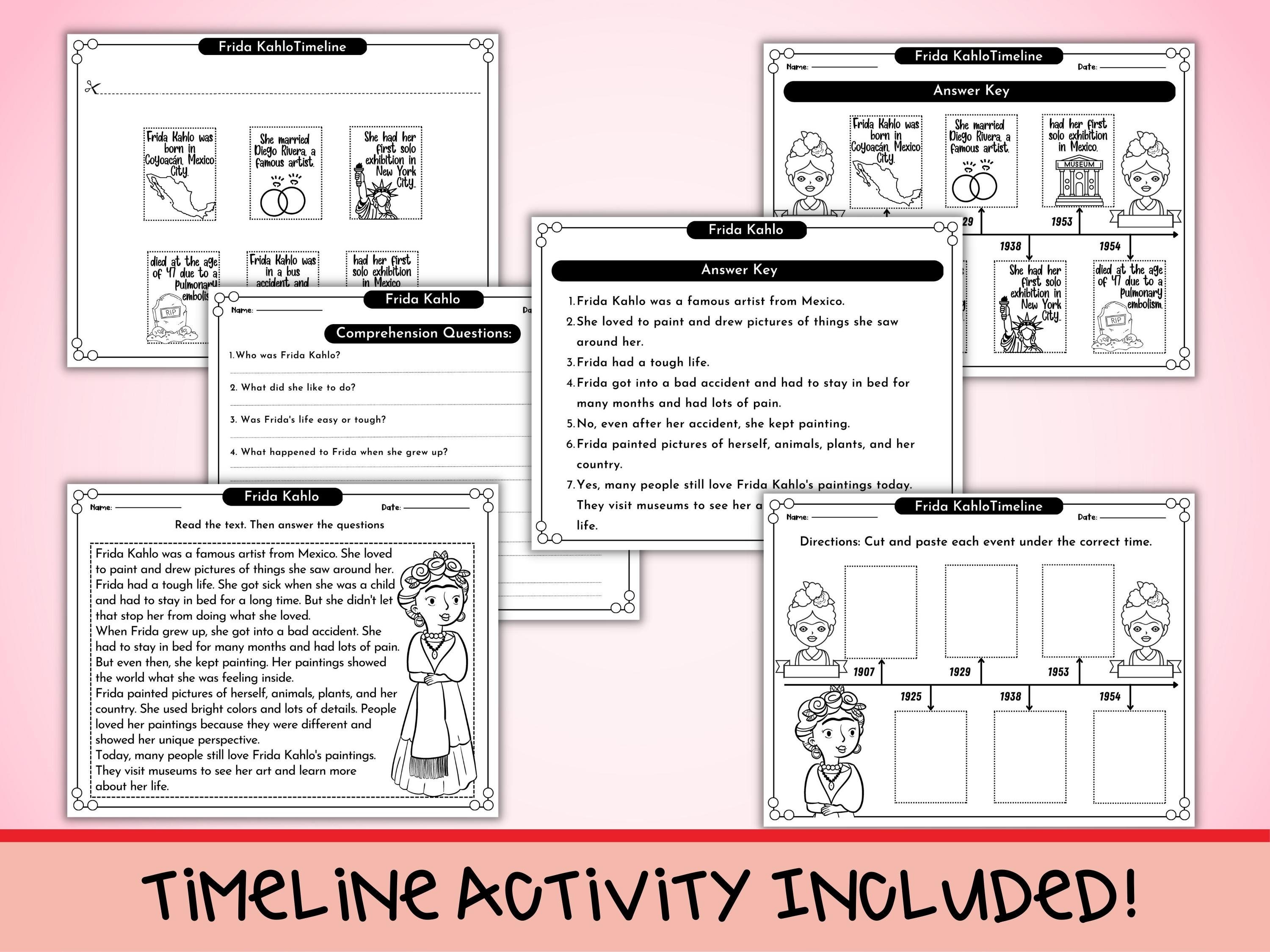 Frida Kahlo Reading Comprehension Passage Women History Month ...