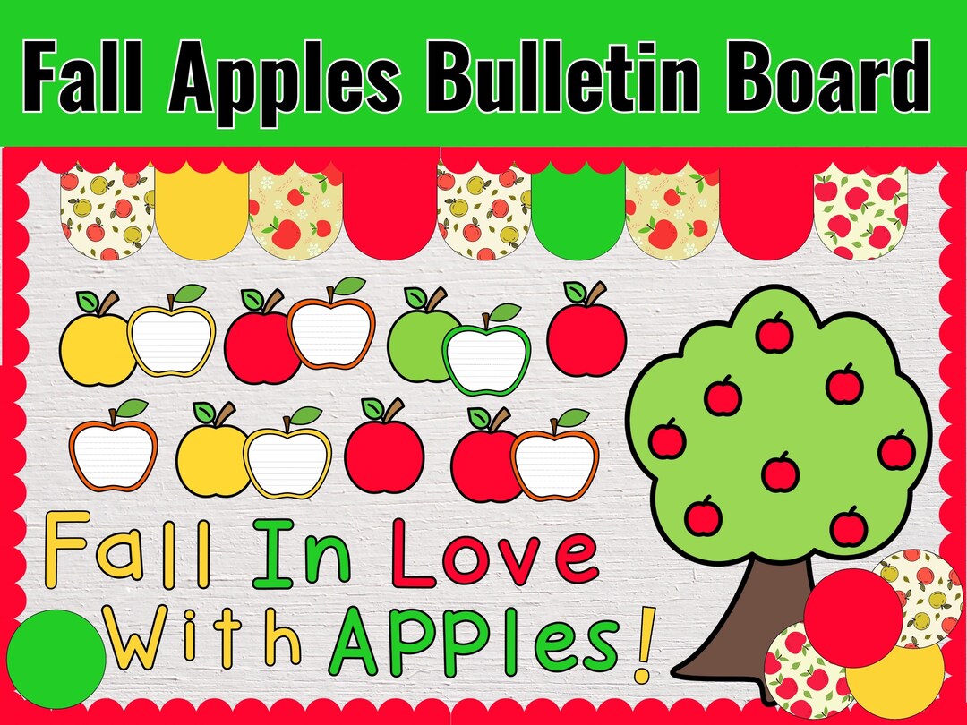 Printable Apple-themed Bulletin Board Set Fall Autumn September ...