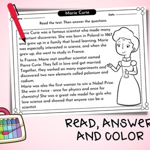 Marie Curie Reading Comprehension Passage | Women History Month ...