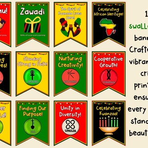 Celebrate Kwanzaa Banners - Kwanzaa Principles Pennants Set of 24 ...