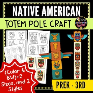 Native American Heritage Month Totem Pole Craft Activities, November ...
