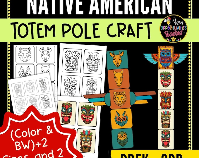 Native American Heritage Month Totem Pole Craft Activities, November ...