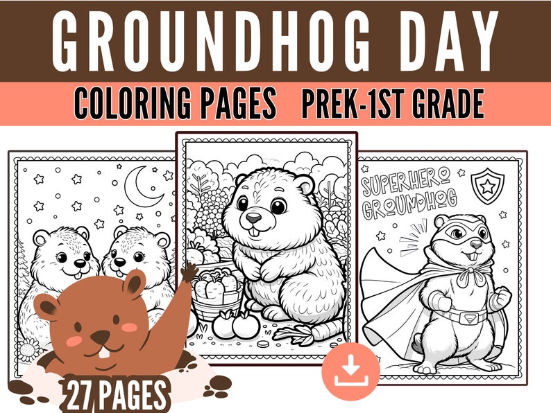 Groundhog Day Coloring Pages, Groundhog Coloring Sheets Preschool ...