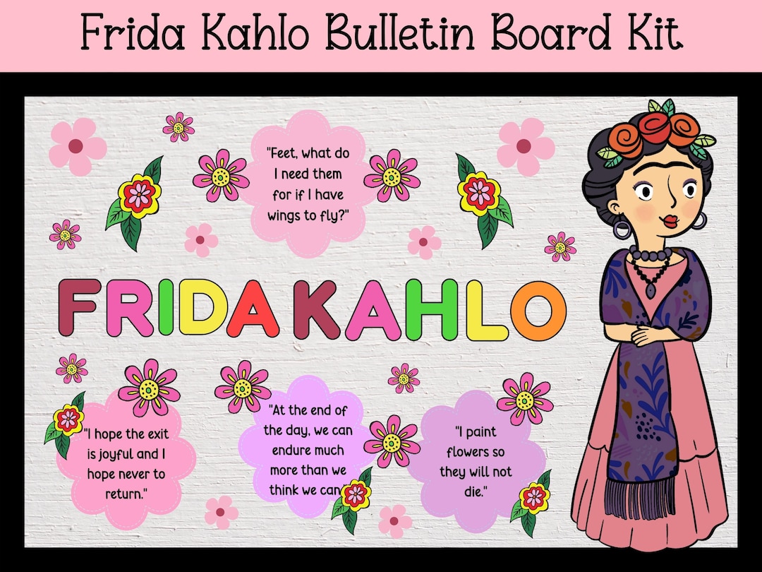 Frida Kahlo Bulletin Board Kit Hispanic Heritage Month Vibrant ...