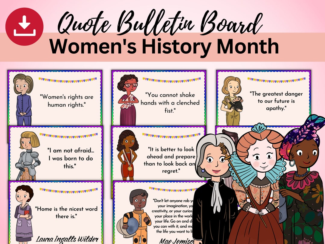 Printable Women's History Month Quote Bulletin Board | Famous Women in ...