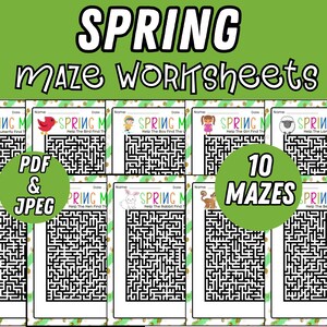 Printable Spring Maze Worksheets | Springtime Mazes | April Activities ...