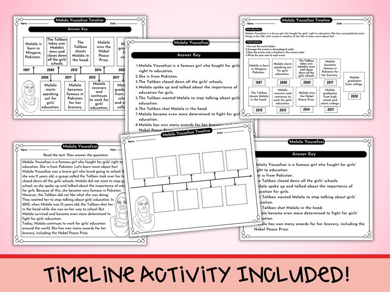 Malala Yousafzai Reading Comprehension Passage Women History Month ...