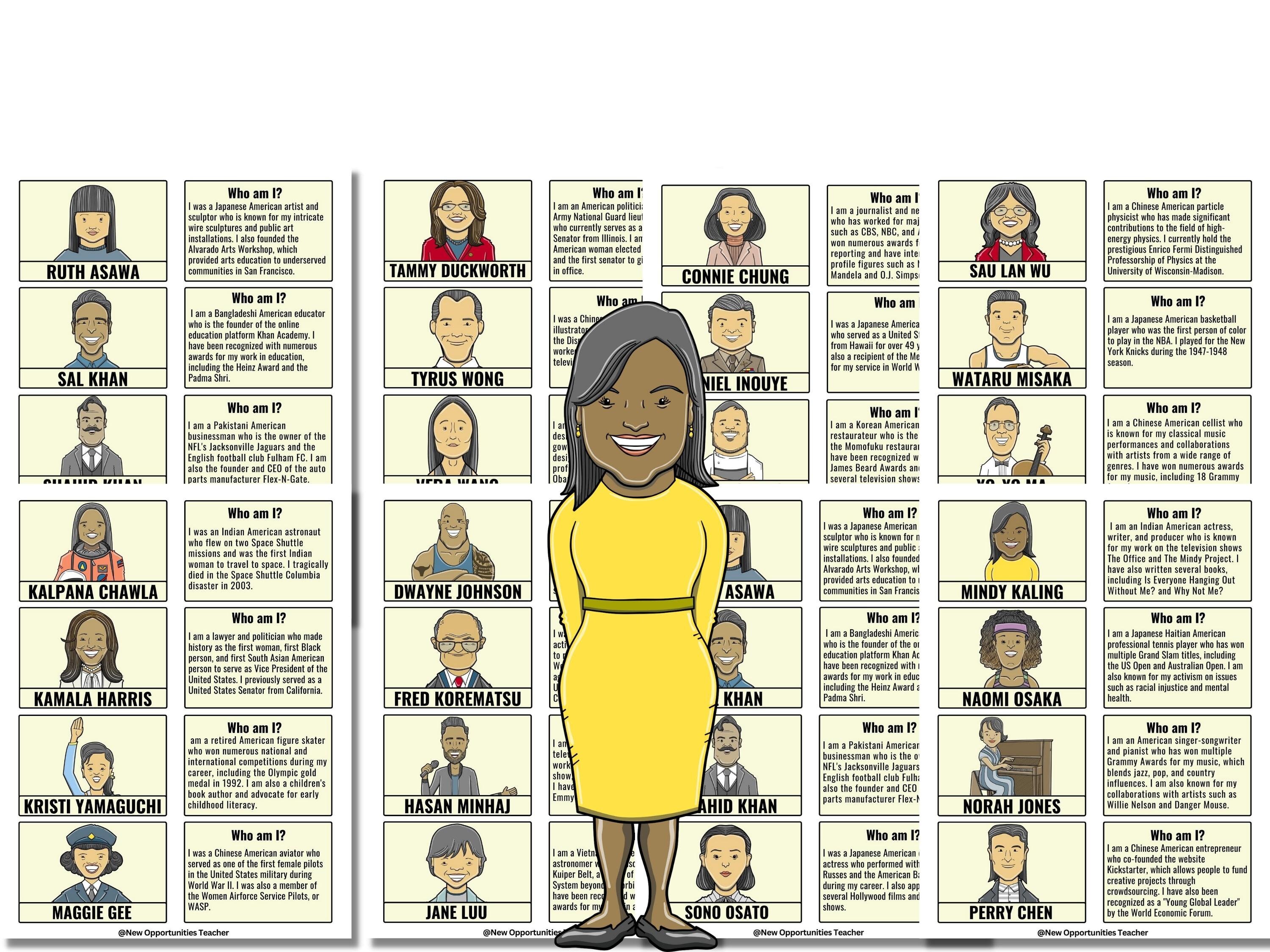 Printable Asian American & Pacific Islander Heritage Month Who Am I ...