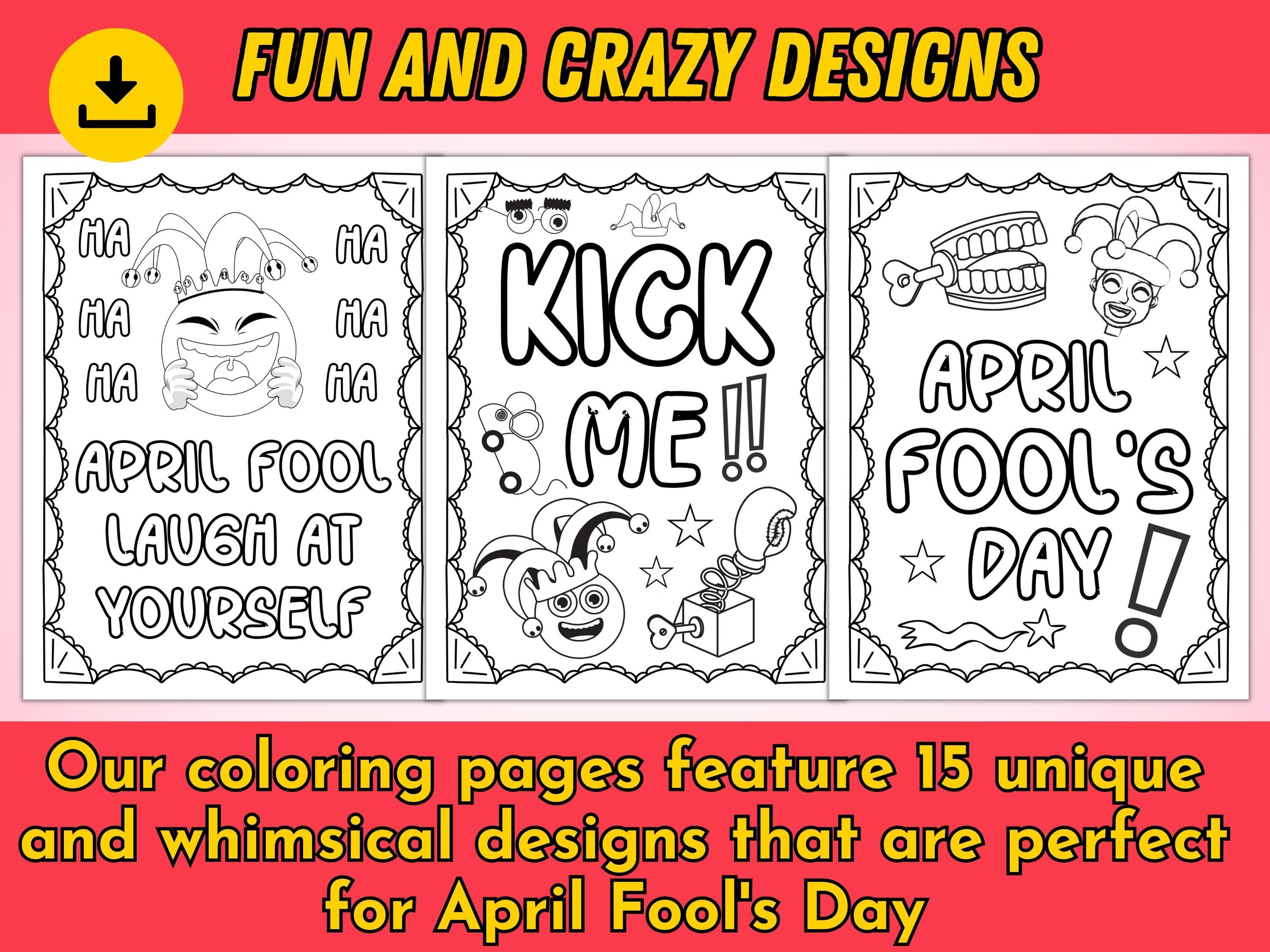 April Fools' Day Coloring Pages | April Fools' Day Printable Coloring ...