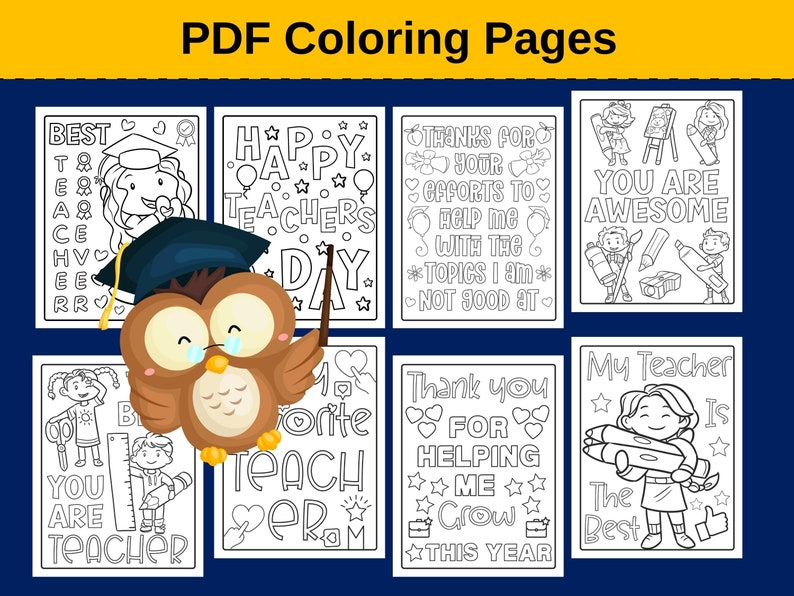 Teacher Appreciation Week Coloring Pages Teacher - Etsy