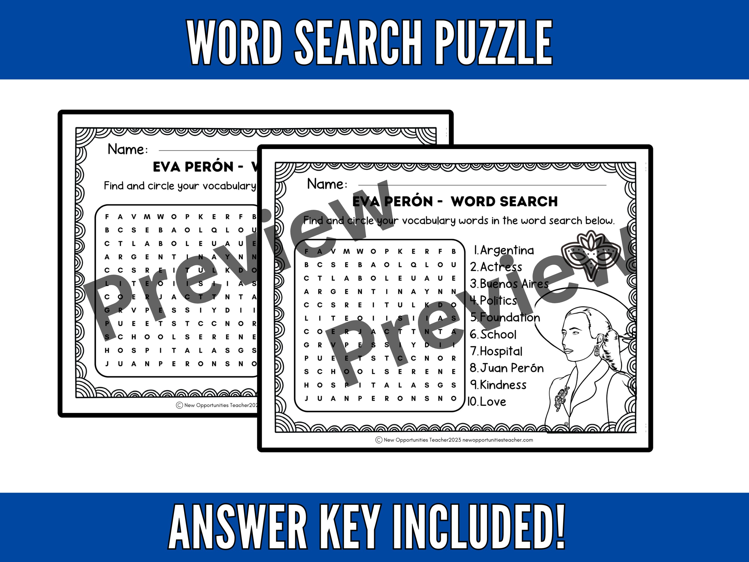 Eva Perón Reading Comprehension Passages and Questions Timeline ...