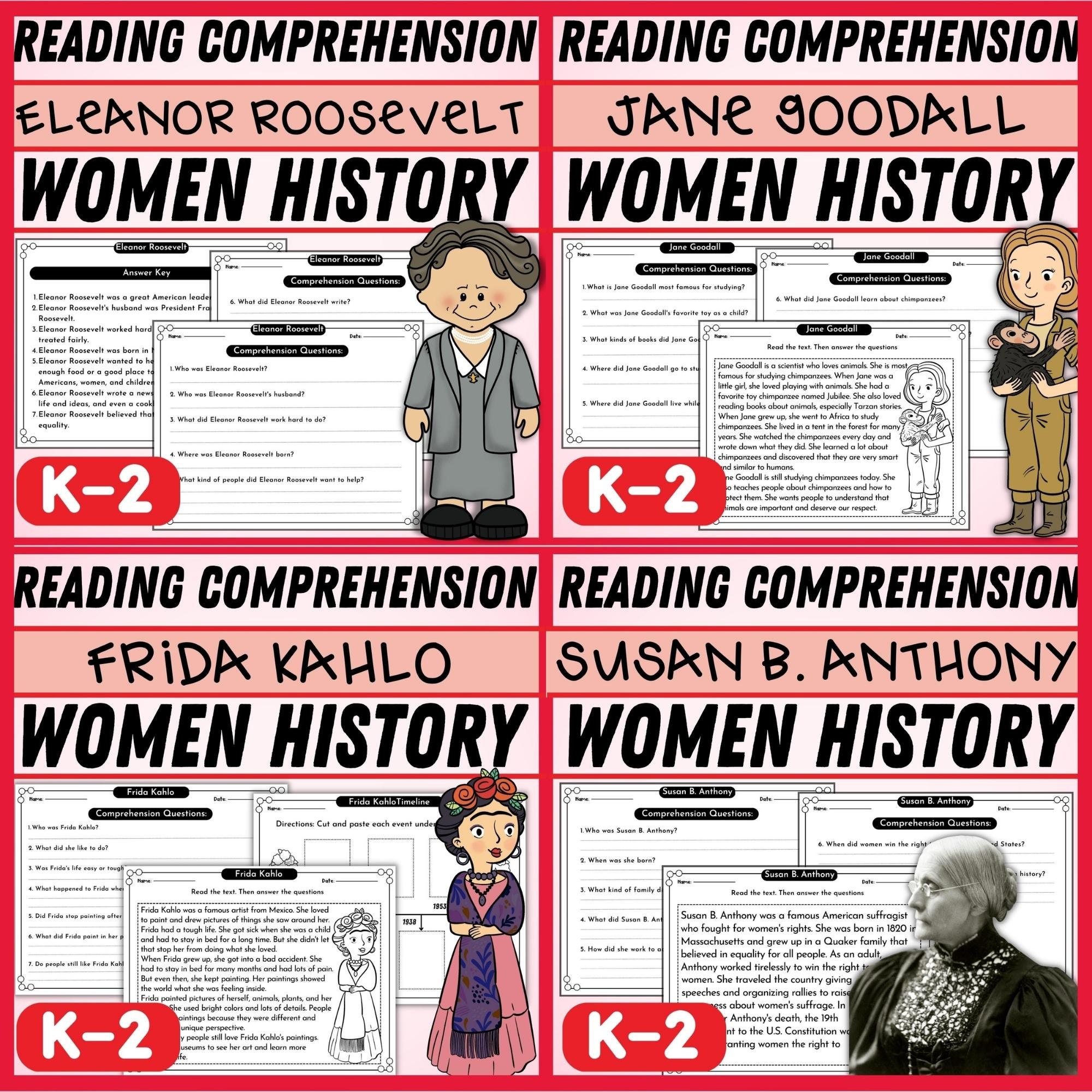 Women's History Month Reading Comprehension Passage BUNDLE 10 Famous ...