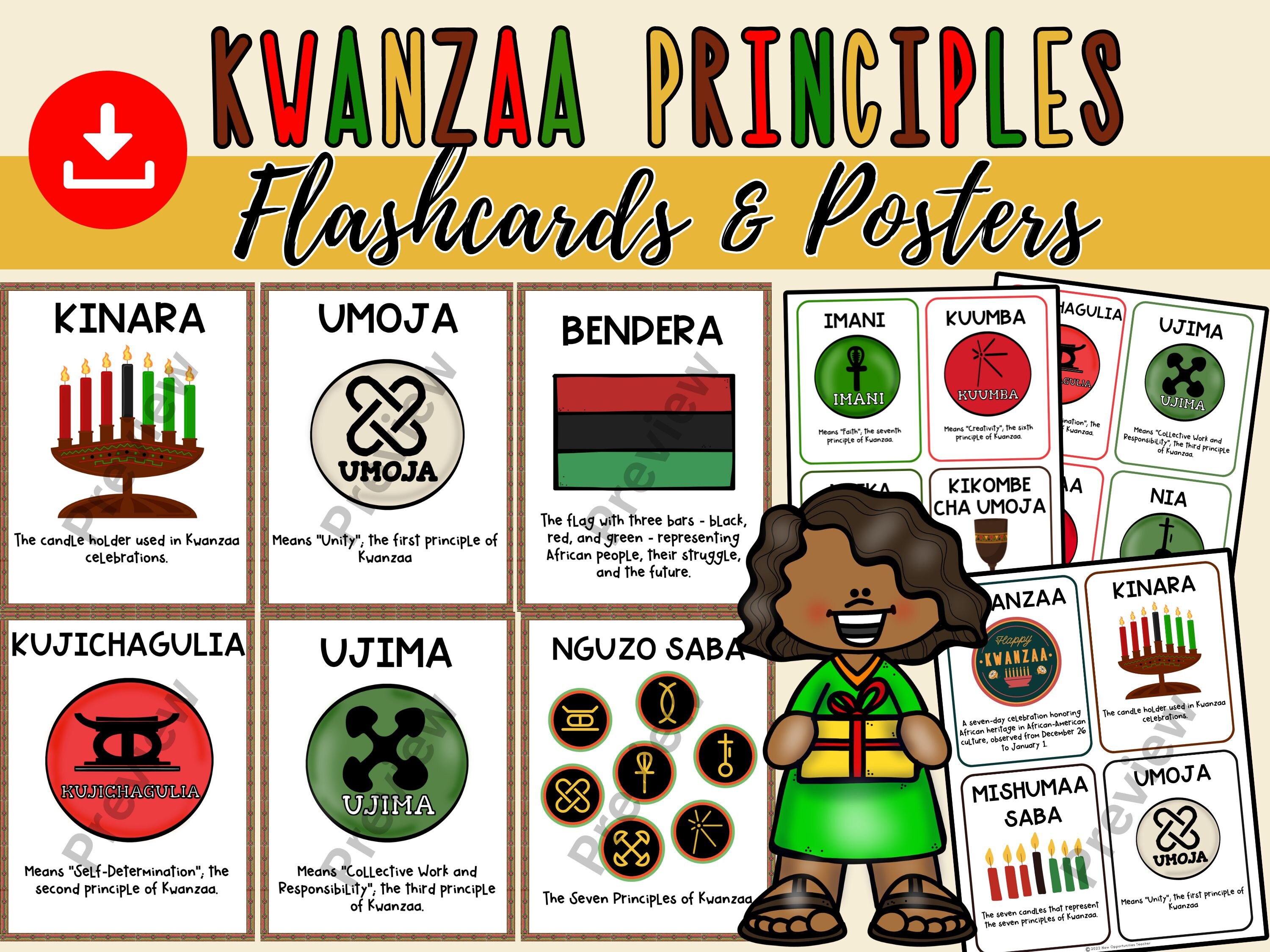 Kwanzaa Principles Activities & Bulletin Board Set BUNDLE Word Search ...