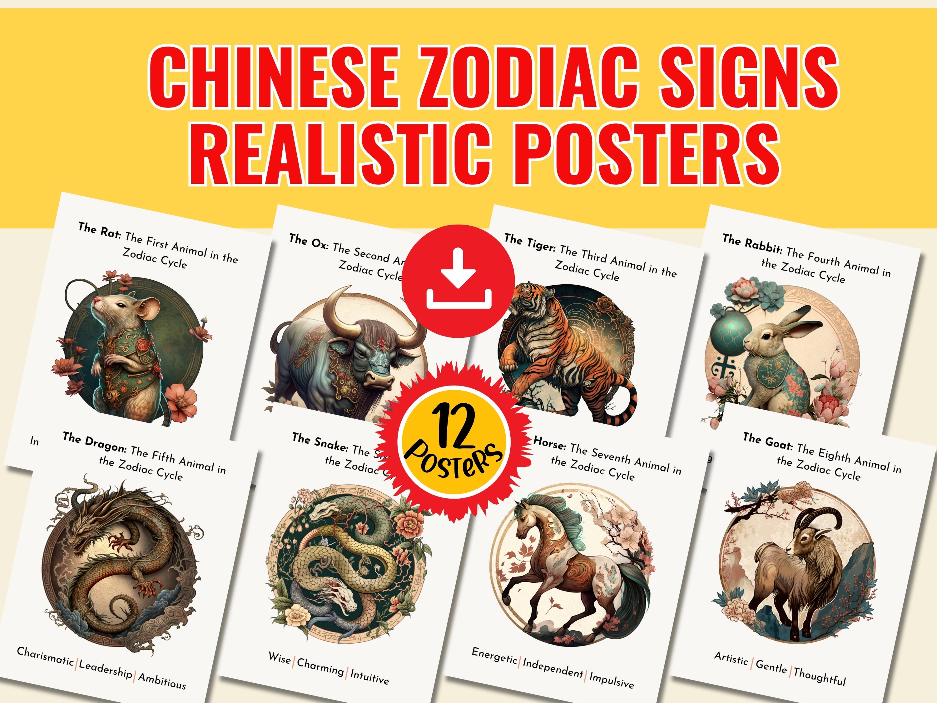 Zodiac Animal Posters – Lunar New Year Classroom Decor (PDF Download ...