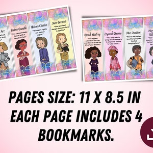 Printable Women's History Month Bookmarks Set | Famous Women in Histor ...