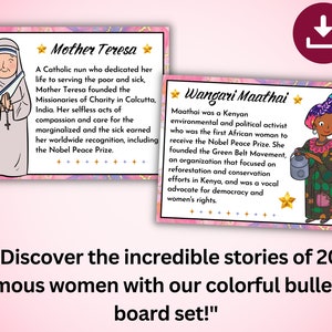 Printable Women's History Month Biography Bulletin Board | Famous Women in History Posters ...