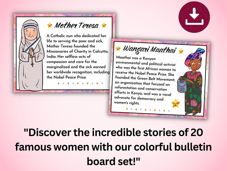 Printable Women's History Month Biography Bulletin Board Famous Women ...