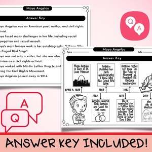 Maya Angelou Reading Comprehension Passage | Women History Month ...
