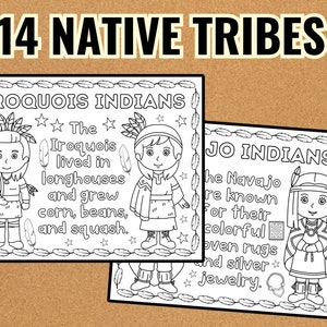 Native American Tribes Coloring Pages, Heritage Month (digital Download ...