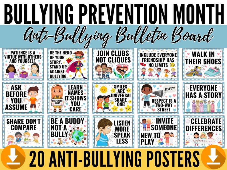 Anti-bullying Bulletin Board & Activities BUNDLE (posters, Coloring ...