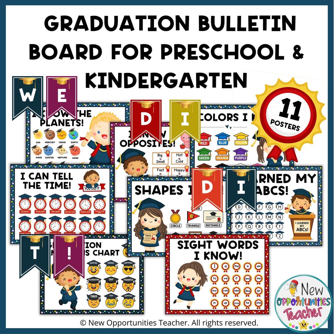 We Did It! Graduation Bulletin Board for Preschool & Kindergarten, May ...