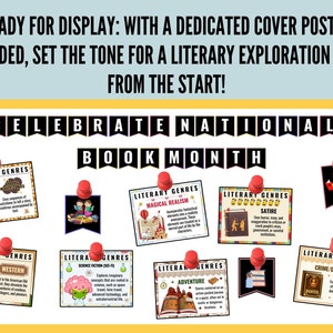 National Book Month Bulletin Board Set - Literary Genres Posters ...
