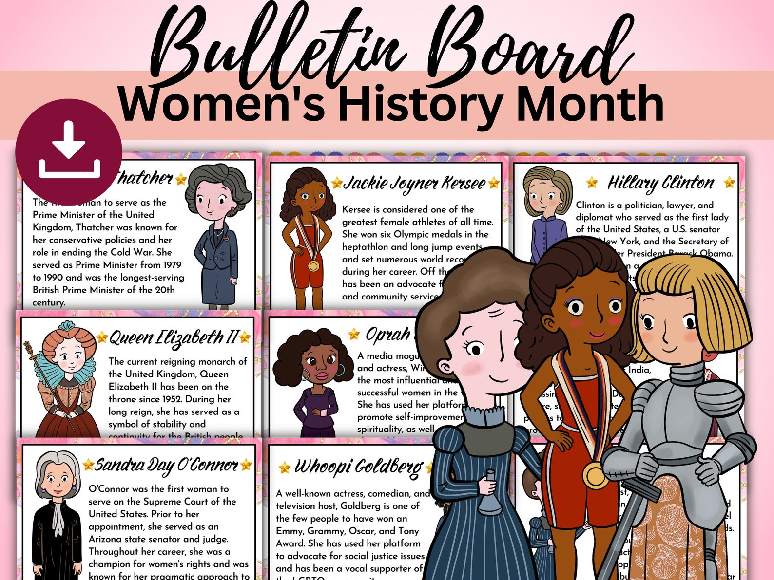 Printable Women's History Month Biography Bulletin Board - Etsy