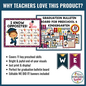 We Did It! Graduation Bulletin Board for Preschool & Kindergarten, May ...