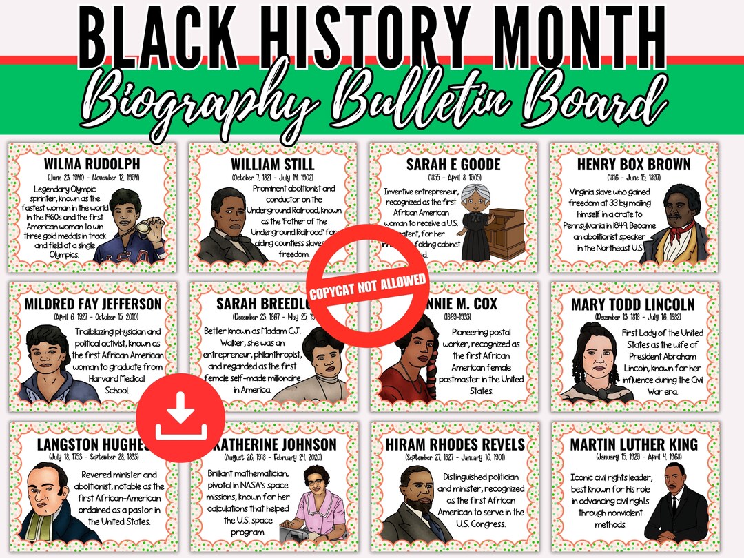 Black History Month Classroom Bulletin Board Set 42 Iconic Figures ...