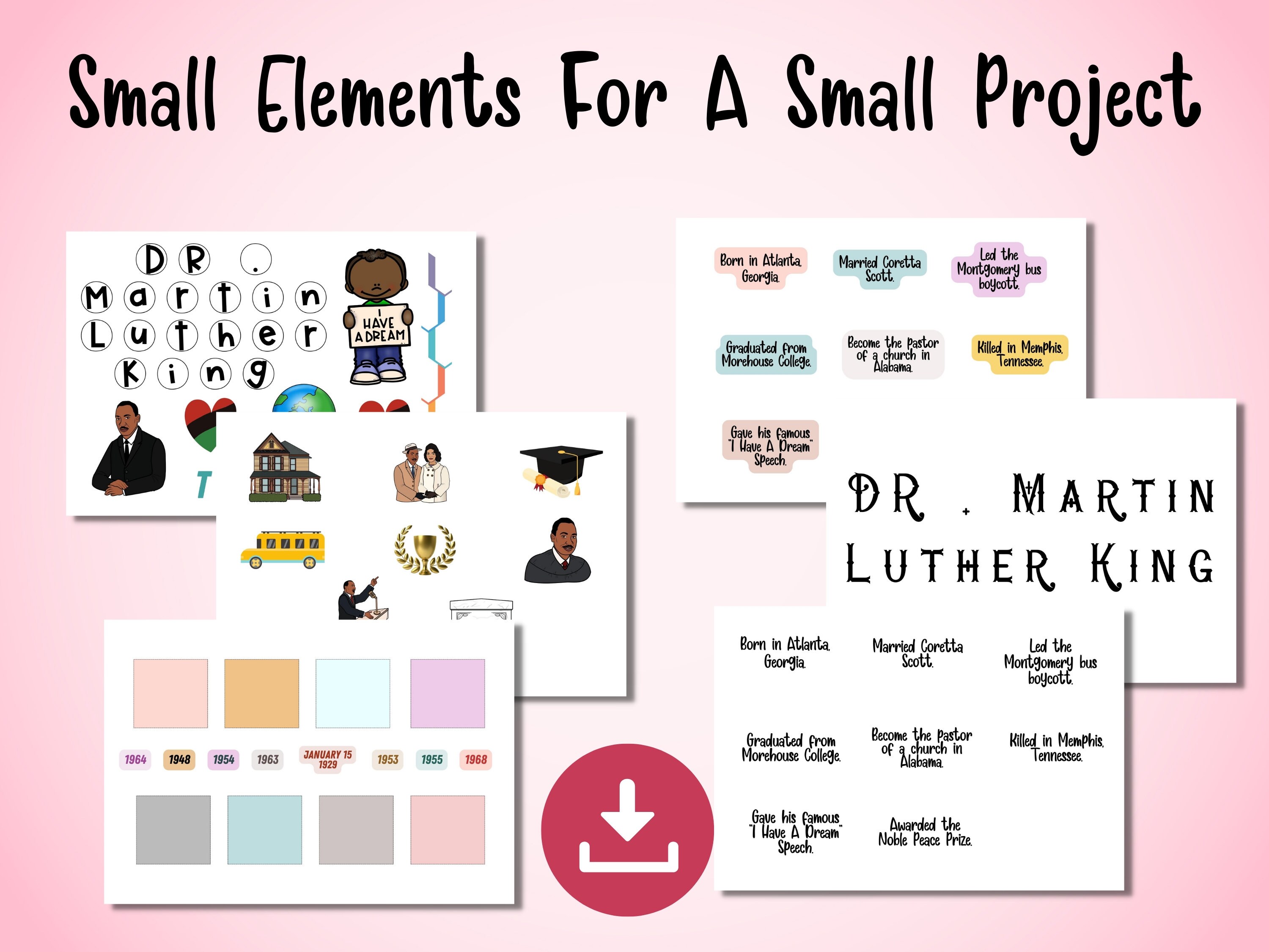 Martin Luther King JR Timeline Bulletin Board Kit A Child's Project ...