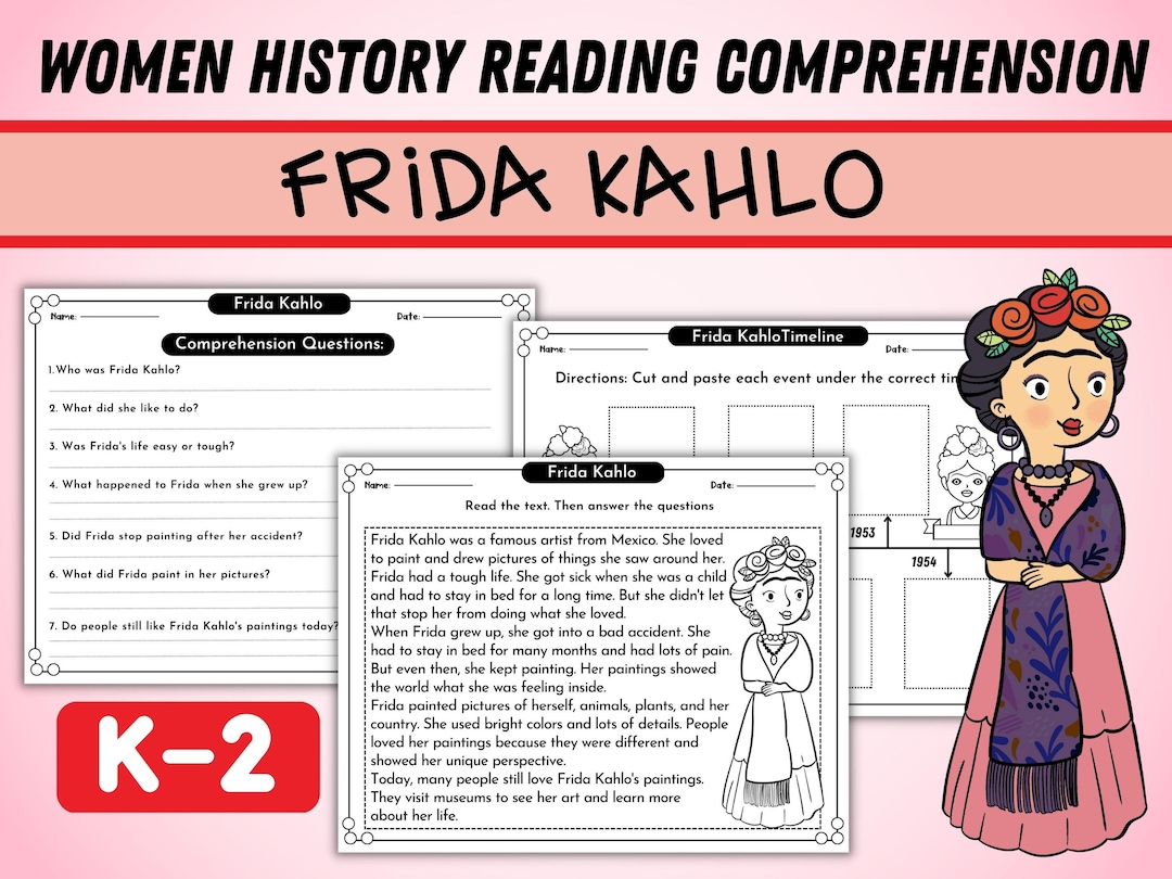Frida Kahlo Reading Comprehension Passage | Women History Month ...