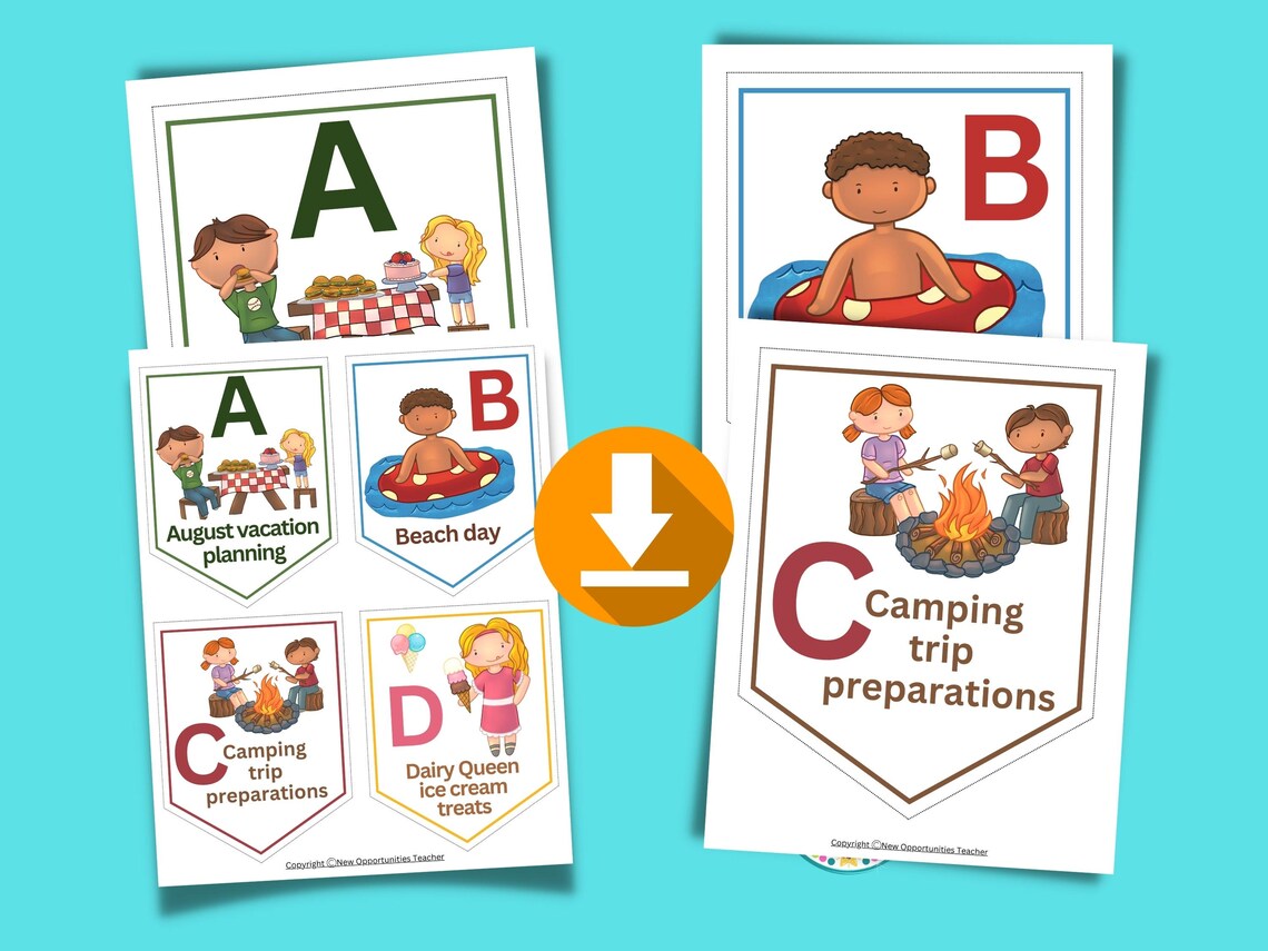 ABC Countdown to Summer Bulletin Board Alphabet Countdown Pennants End ...